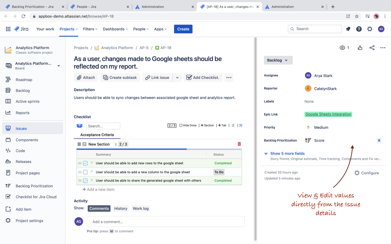 Updating priorities from the issue view – AppBox Support